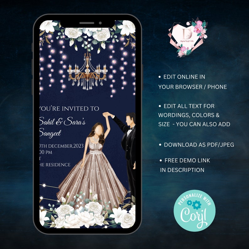 Indian Sangeet Invites as Digital Sangeet Invitation, Digital Sangeet ...