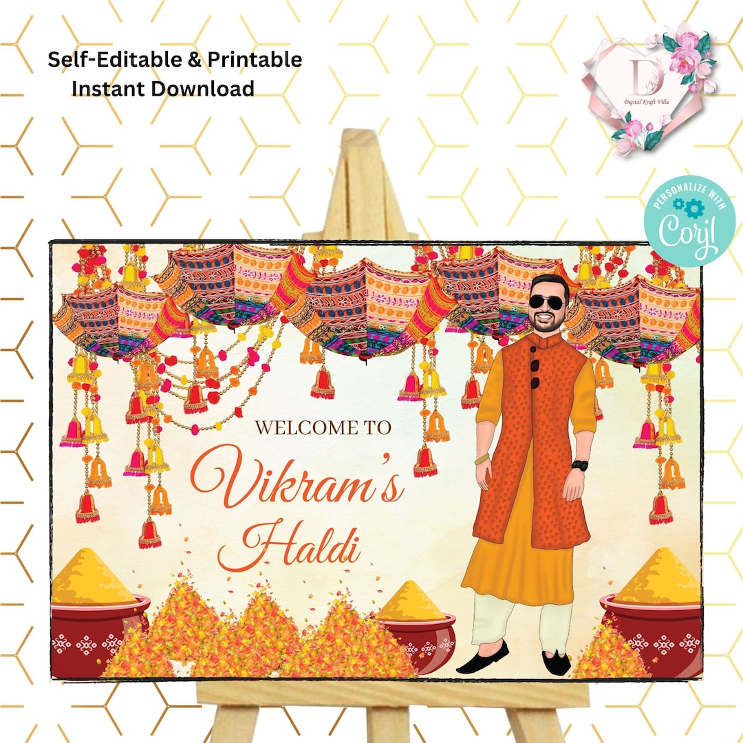 Haldi Posters Boy & Groom Haldi Signs, Welcome to Haldi Signs as Haldi ...