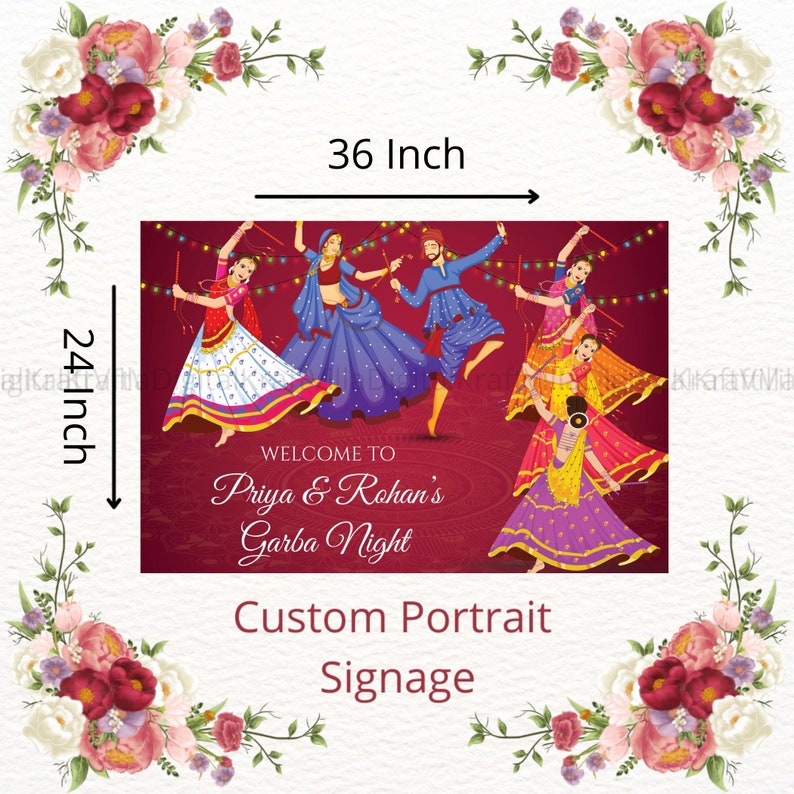 Raas Garba Poster for Dandiya Raas Sign, Garba Welcome Sign, Welcome to ...