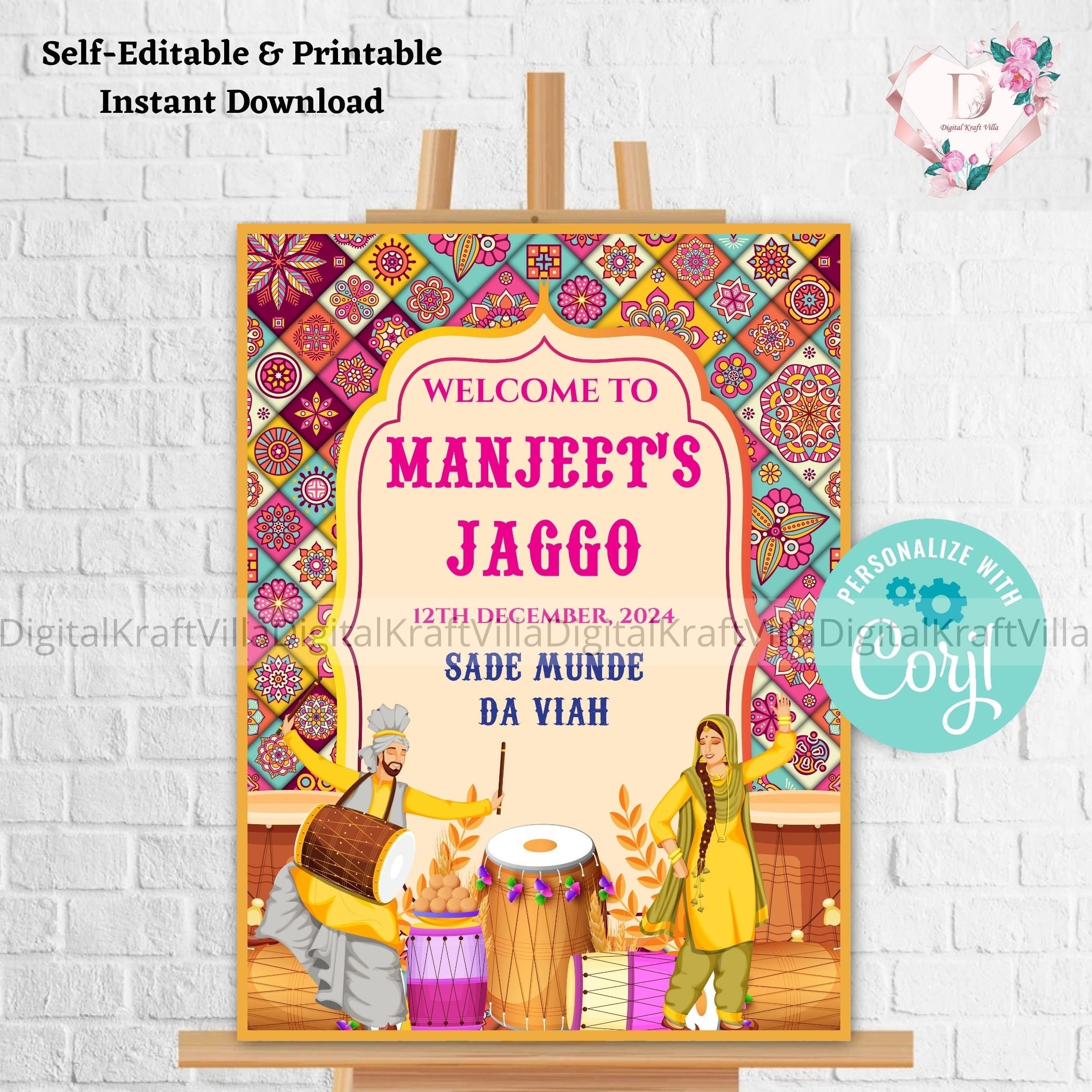 Jaggo Signs, Jaggo Welcome Signs as Sade Munde Da Viah Sign, Jago ...