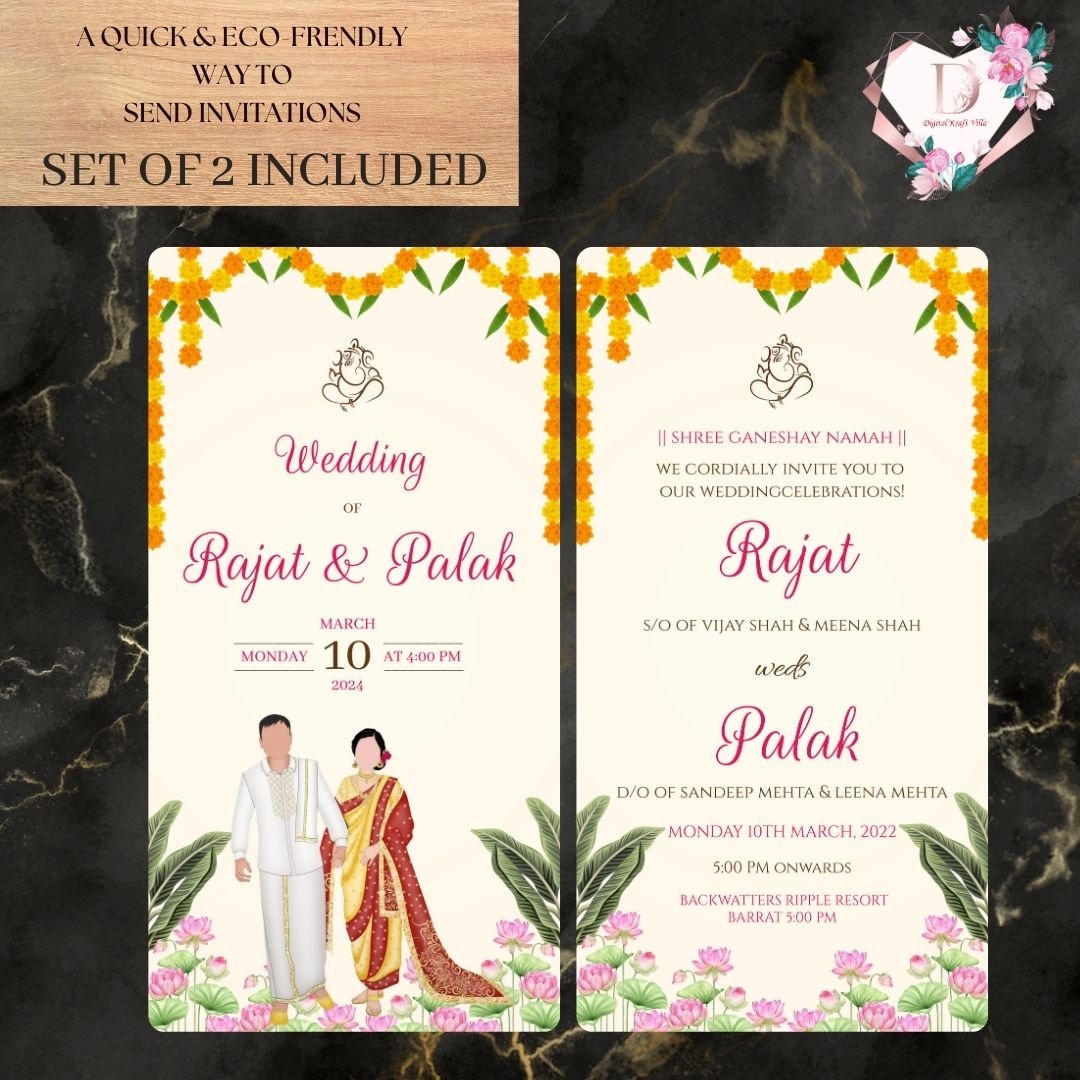 South Indian Wedding Invitation Set, Tamil Wedding Invites & Tamil ...