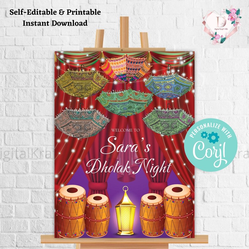 Dholak Welcome Signage as Dholki Welcome Signs, Dholki Night Signs as ...