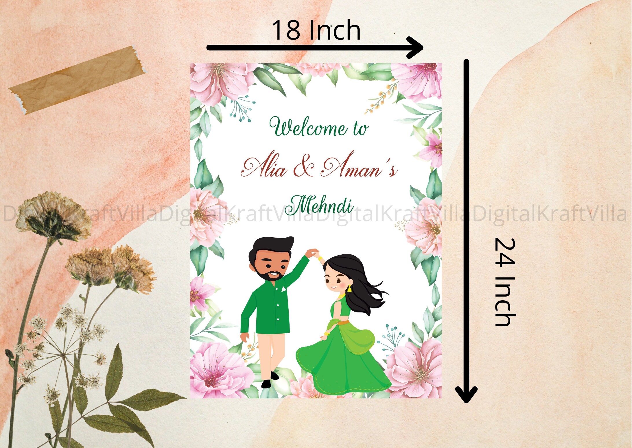 Mehndi Welcome Sign Mehndi Night Welcome Sign & Welcome to My Mehndi ...