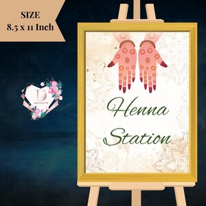 Mehndi Station Sign Henna Station Sign, Dholki Decoration & Mehndi ...