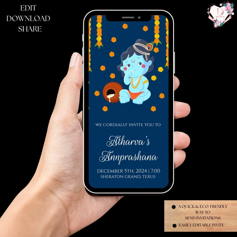 Rice Feeding Ceremony Invitation Annaprashan Invites, Annaprasan ...