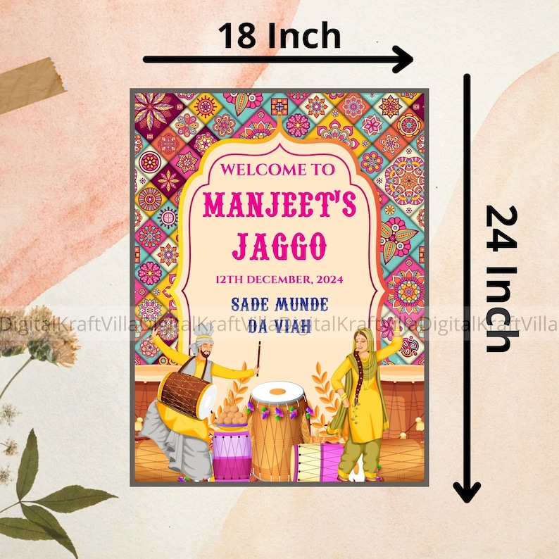 Jaggo Signs, Jaggo Welcome Signs as Sade Munde Da Viah Sign, Jago ...