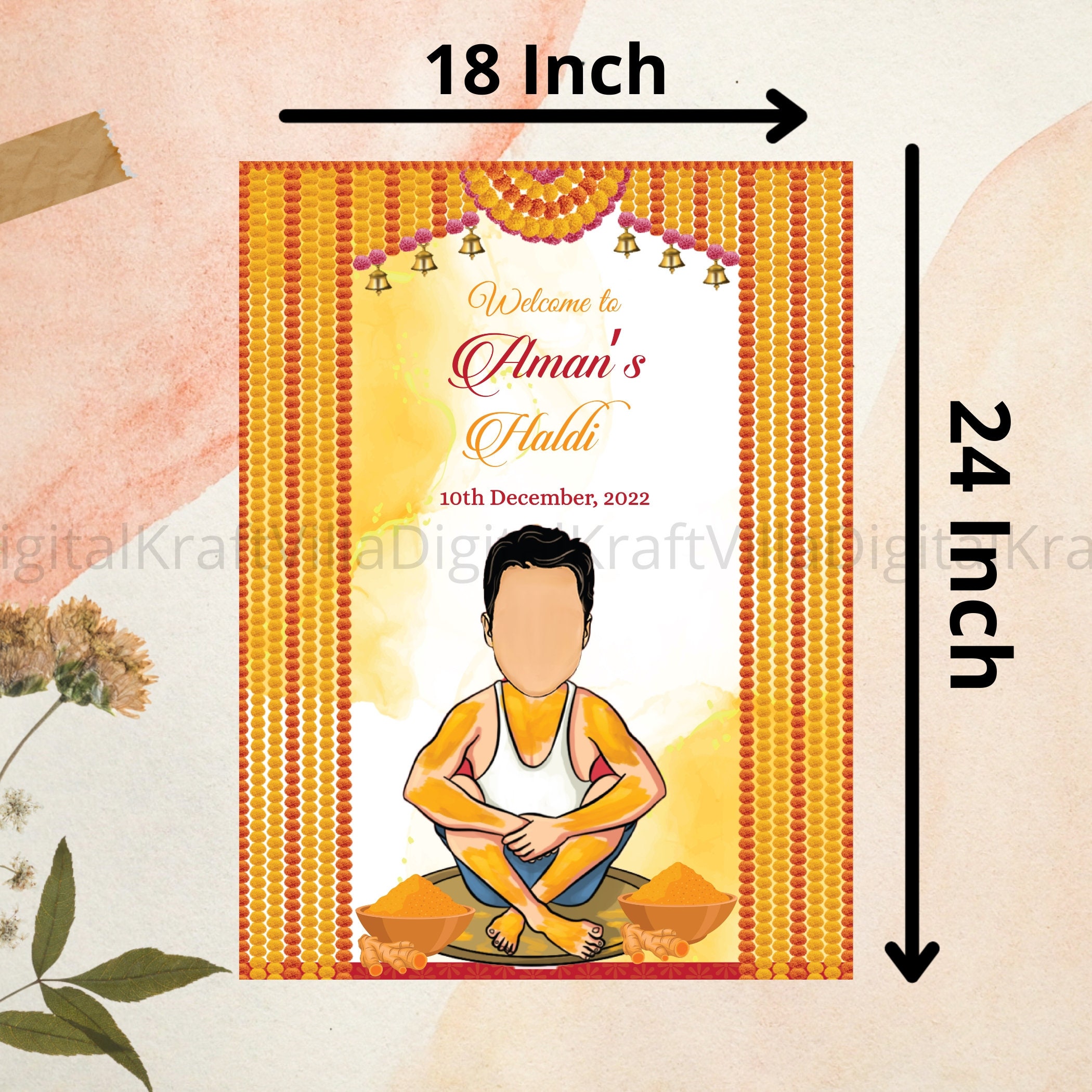 Haldi Sign, Haldi Welcome Sign, Vatna Sign, Maticoor Sign, Gaye Holud ...