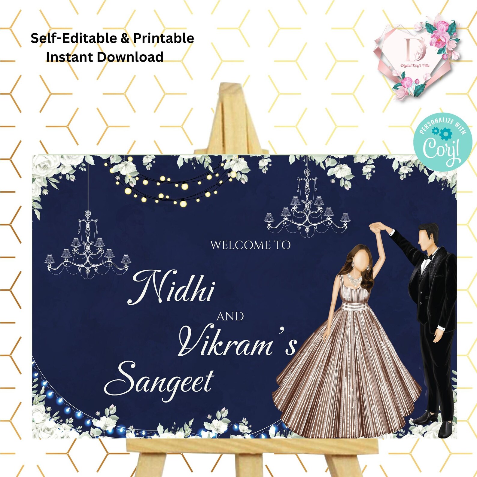 Garba Night Signages,indian Sangeet Decor Garba Sign Board,garba Night ...