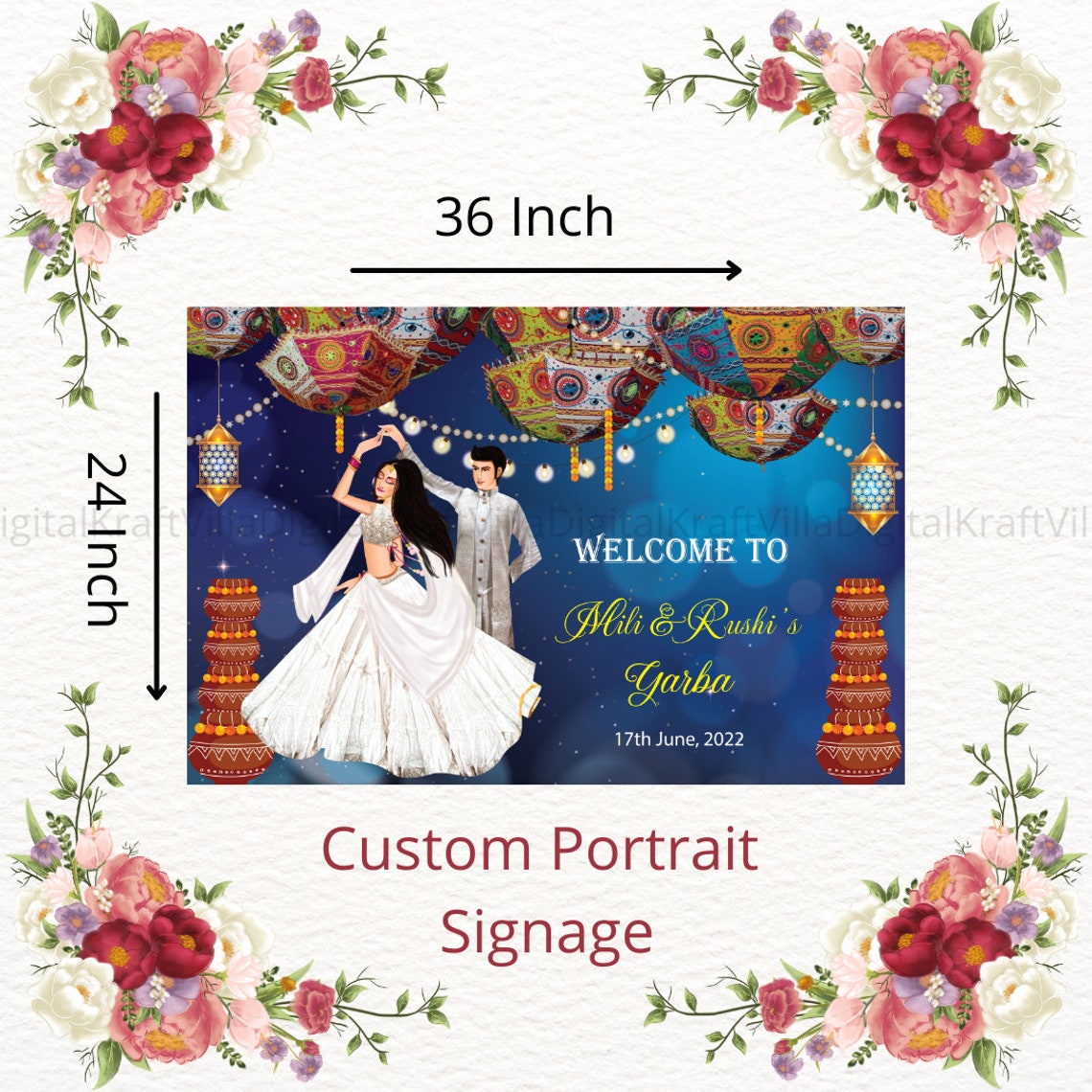 Garba Sign Garba Night Sangeet Welcome Sign Indian Wedding - Etsy