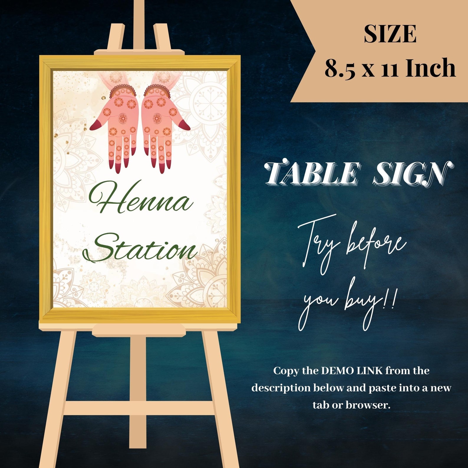 Mehndi Station Sign Henna Station Sign, Dholki Decoration & Mehndi ...