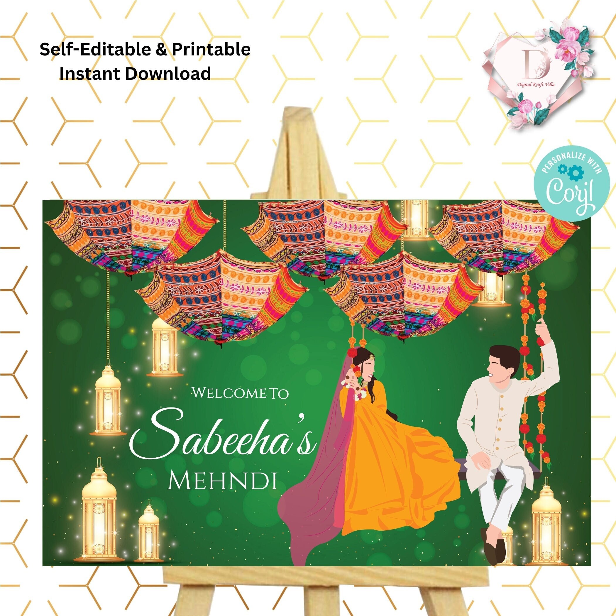 Mehndi Welcome Signs, Indian Caricature Mehandii Signs, Mehendi Welcome ...