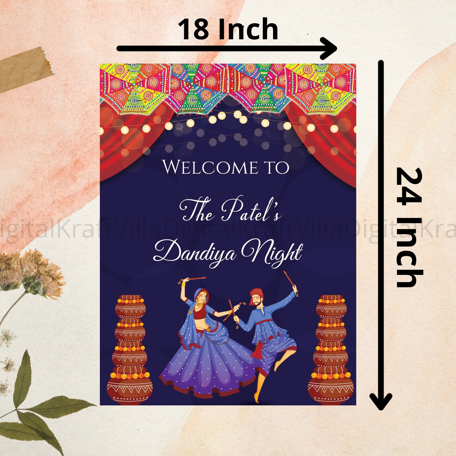 Garba Welcome Poster as Garba Welcome Signs, Garba Celebrations Posters ...
