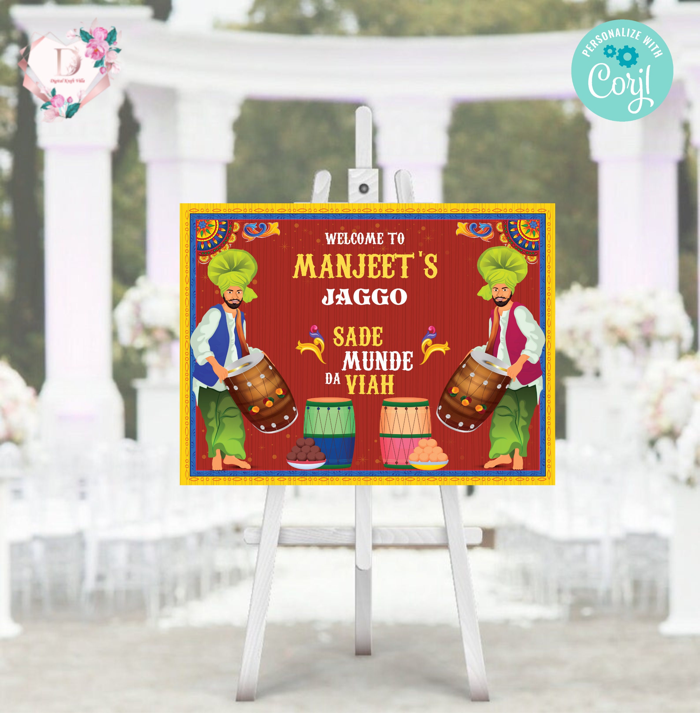 Jago Signs Welcome Board as Dholki Decor Sign, Jaggo Night Signs & Jago ...