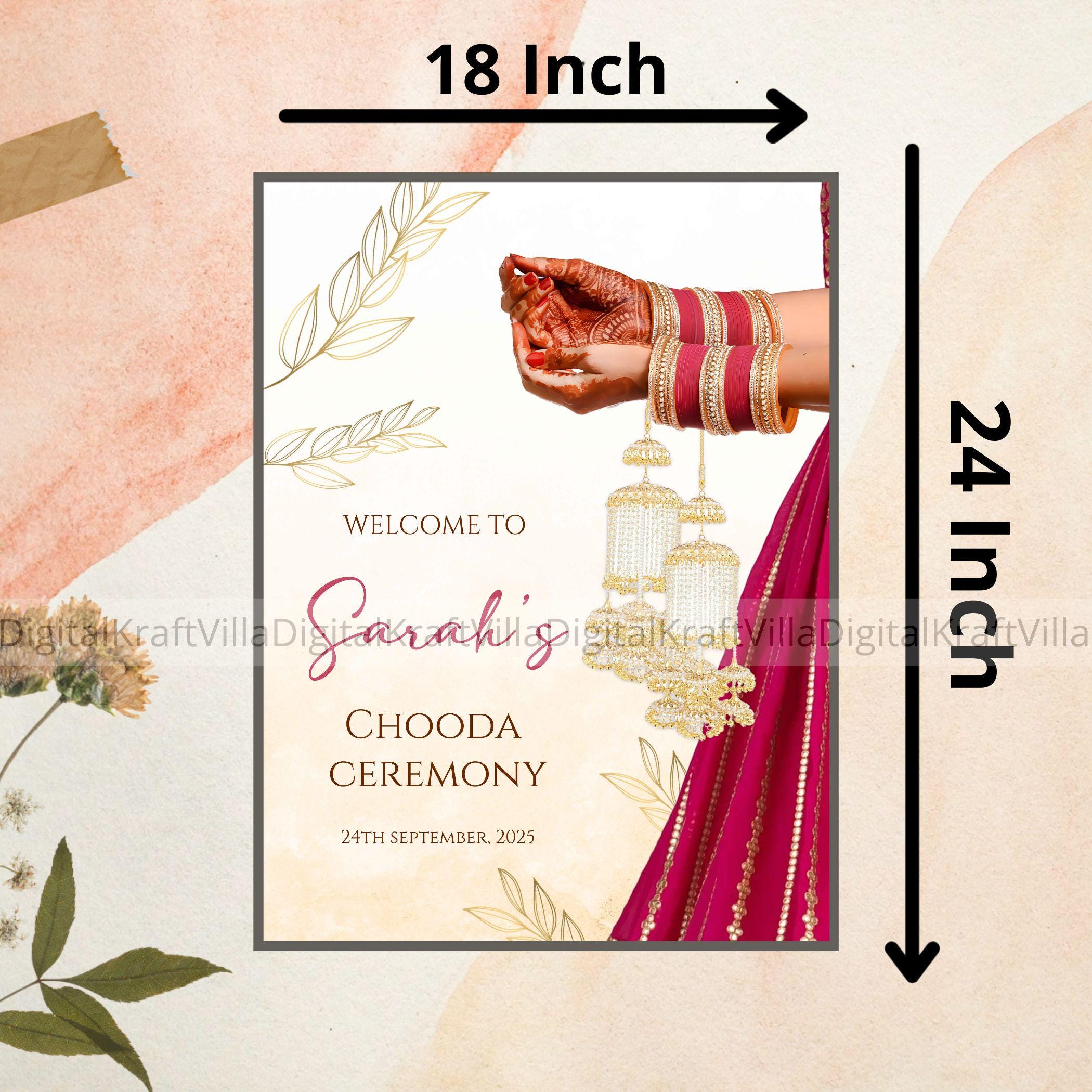 Choora Welcome Signs Bangle Ceremony Signs, Bangle Ceremony Welcome ...