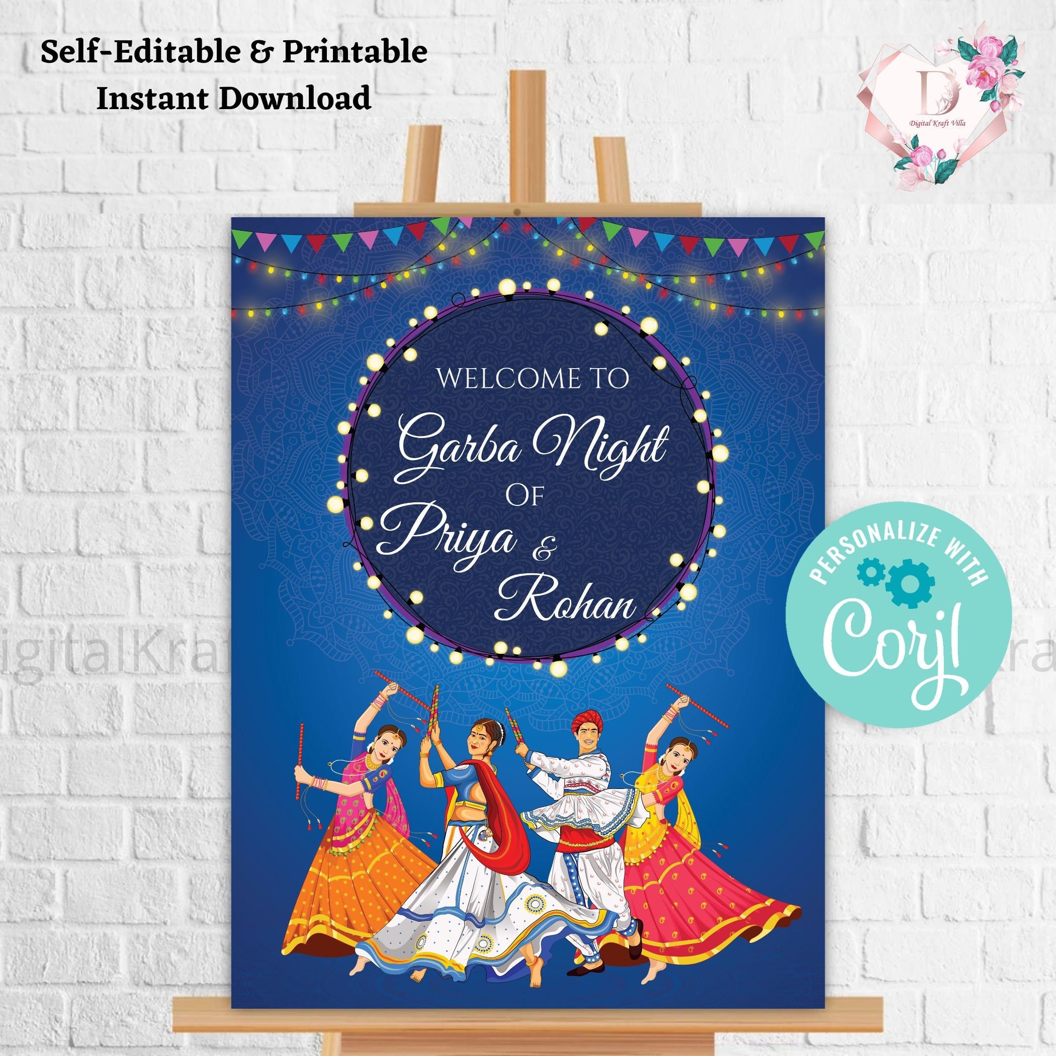 Garba Welcome Poster as Garba Welcome Signs, Garba Celebrations Posters ...