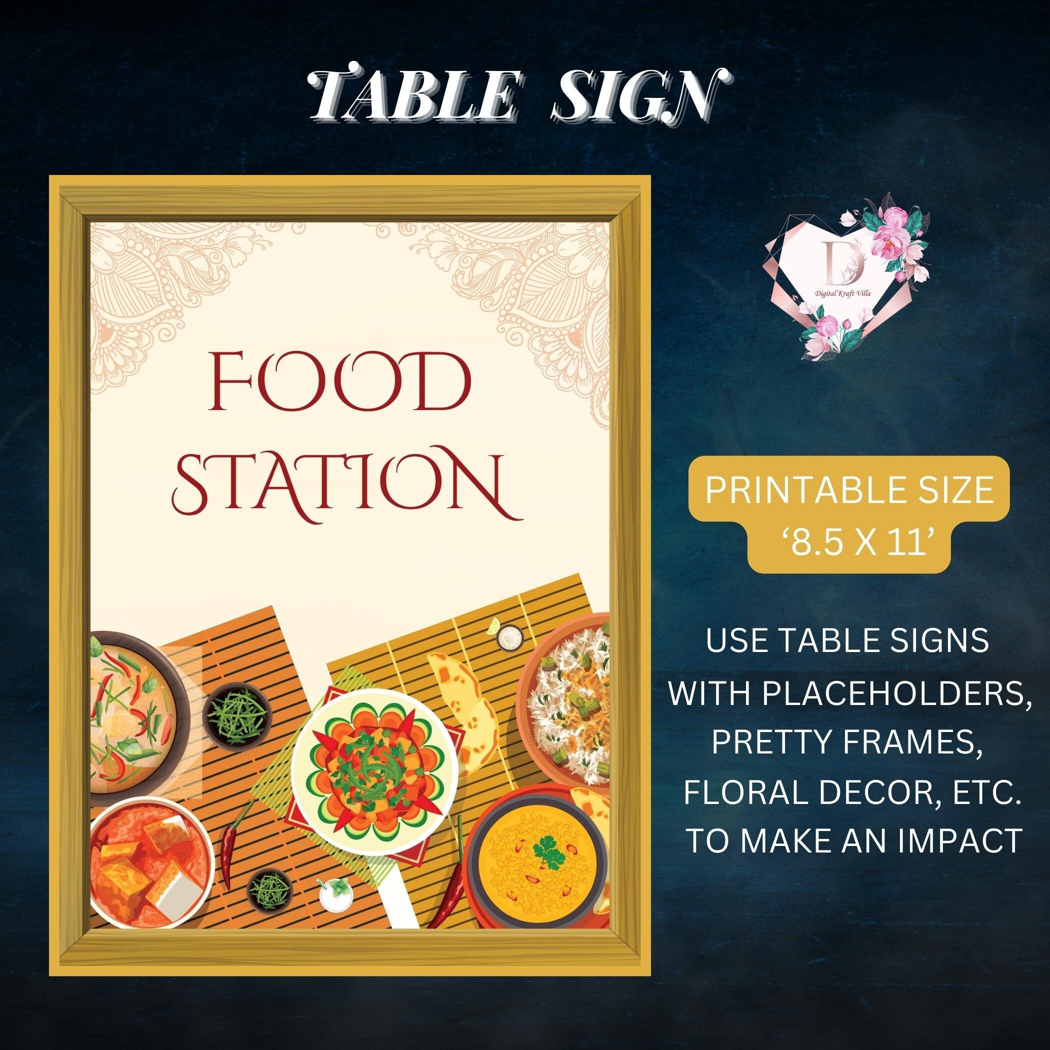 Food Bar Signs, Mehndi Decoration, Wedding Food Stall Signs, Indian ...