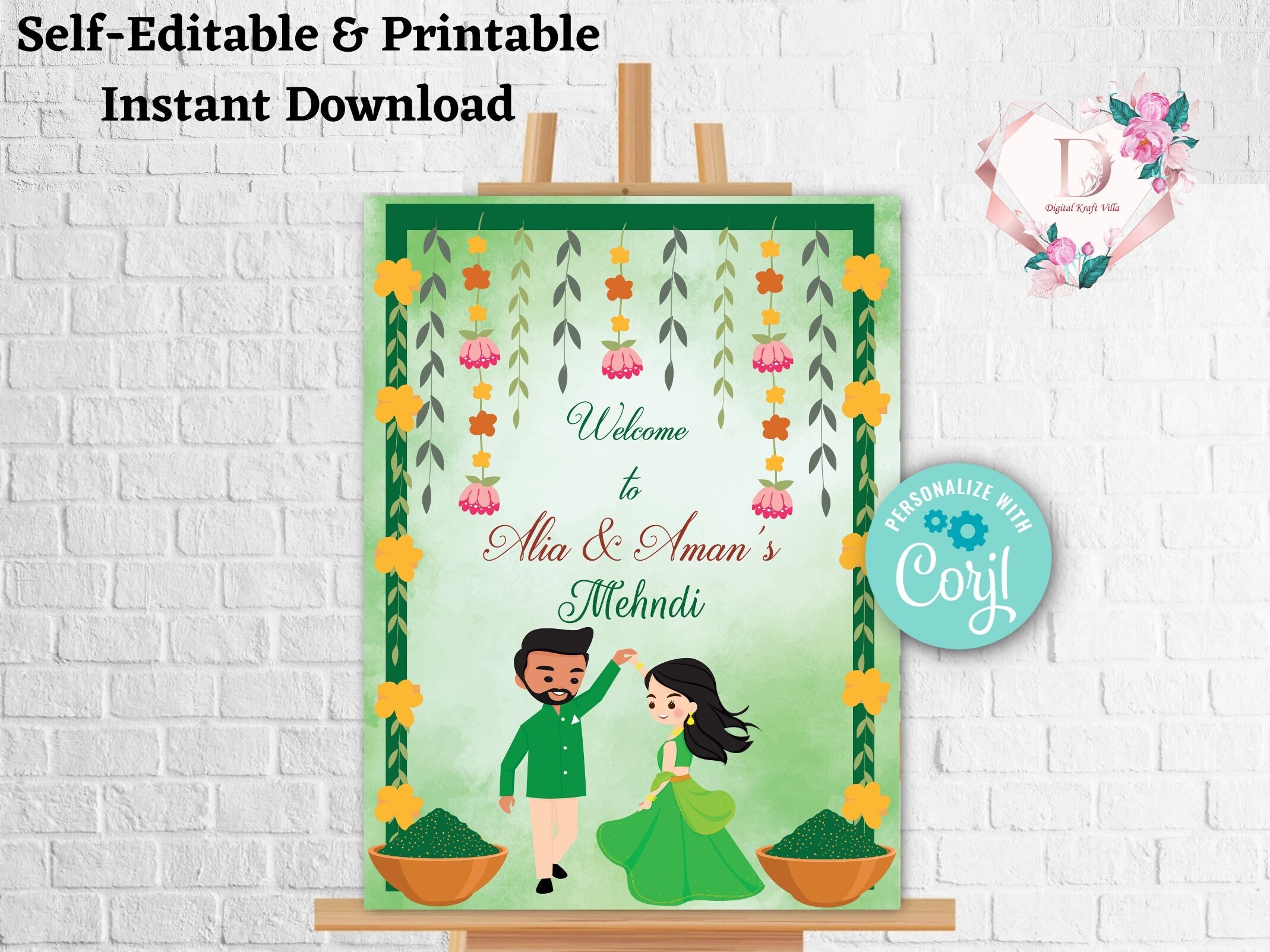Welcome to Our Mehndi Sign, Mehndi Welcome Sign Henna, Indian Mehndi ...