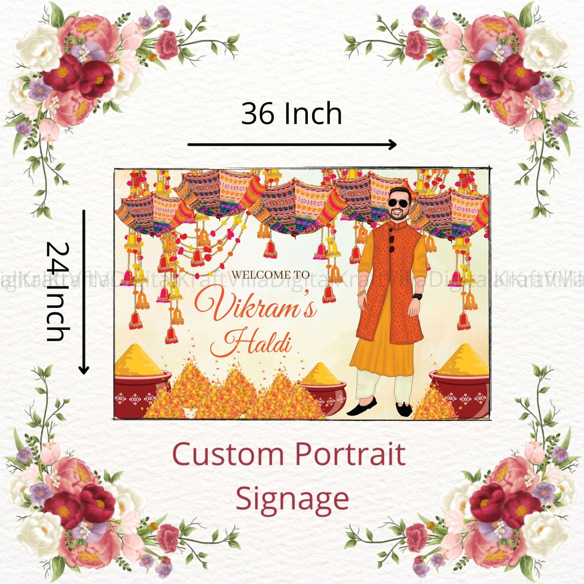 Haldi Posters Boy & Groom Haldi Signs, Welcome to Haldi Signs as Haldi ...