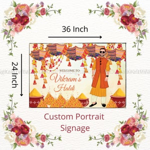 Haldi Posters Boy & Groom Haldi Signs, Welcome to Haldi Signs as Haldi ...
