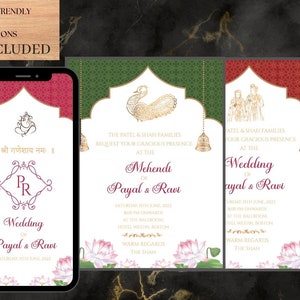 Indian Wedding Invitation, Indian Wedding Digital Invite as Indian ...