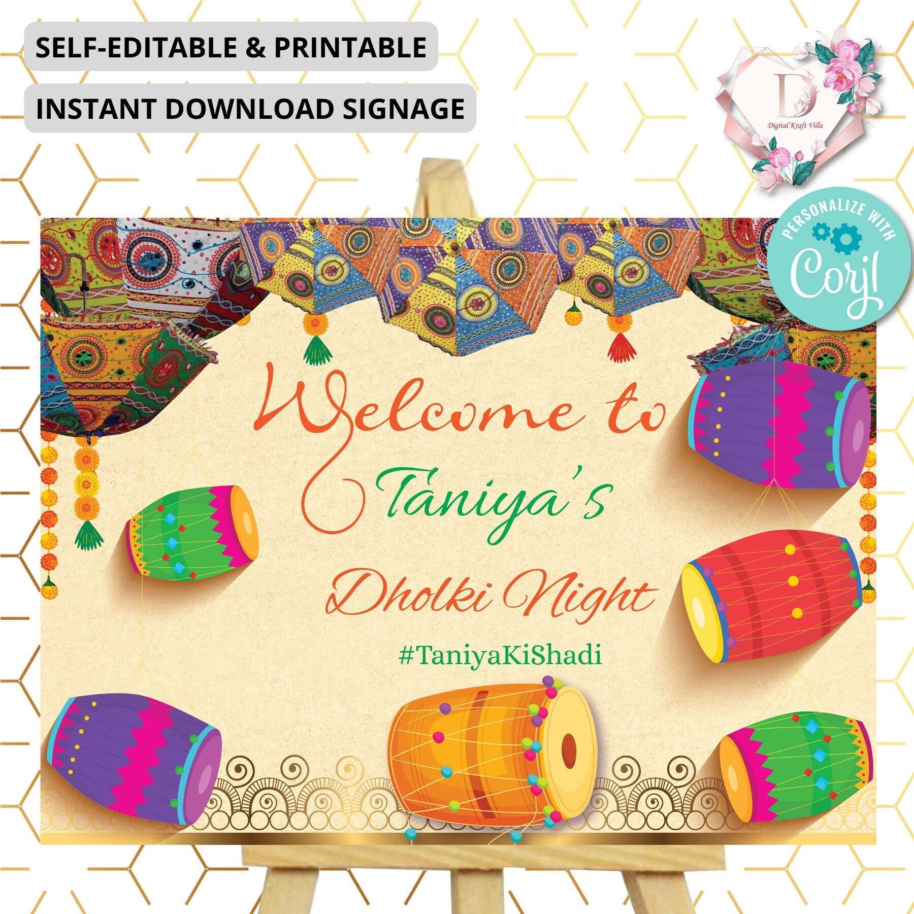 Dholak Night Signs as Punjabi Dholki Signs, Dholki Welcome Signs as ...