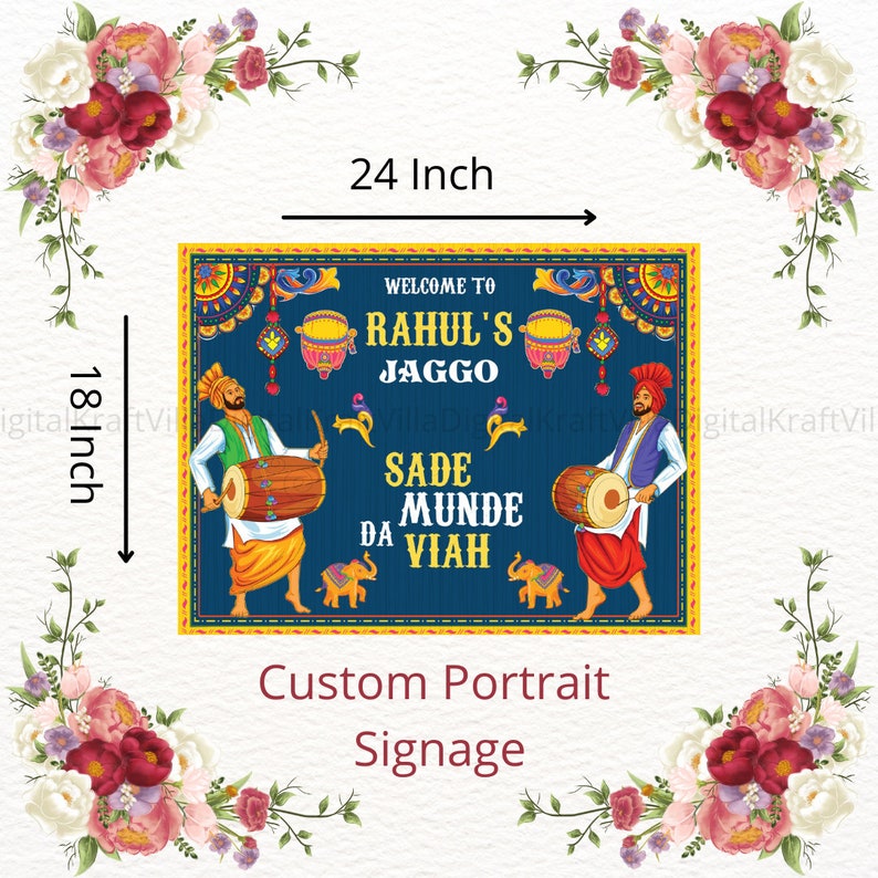 Jaggo Welcome Signs as Punjabi Wedding Decor Signage, Jaggo Signs ...