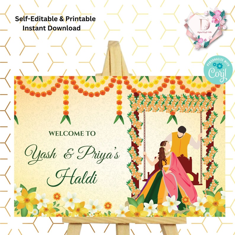 Haldi Posters as Welcome to Haldi Sign, Haldi Welcome Signs & Haldi ...