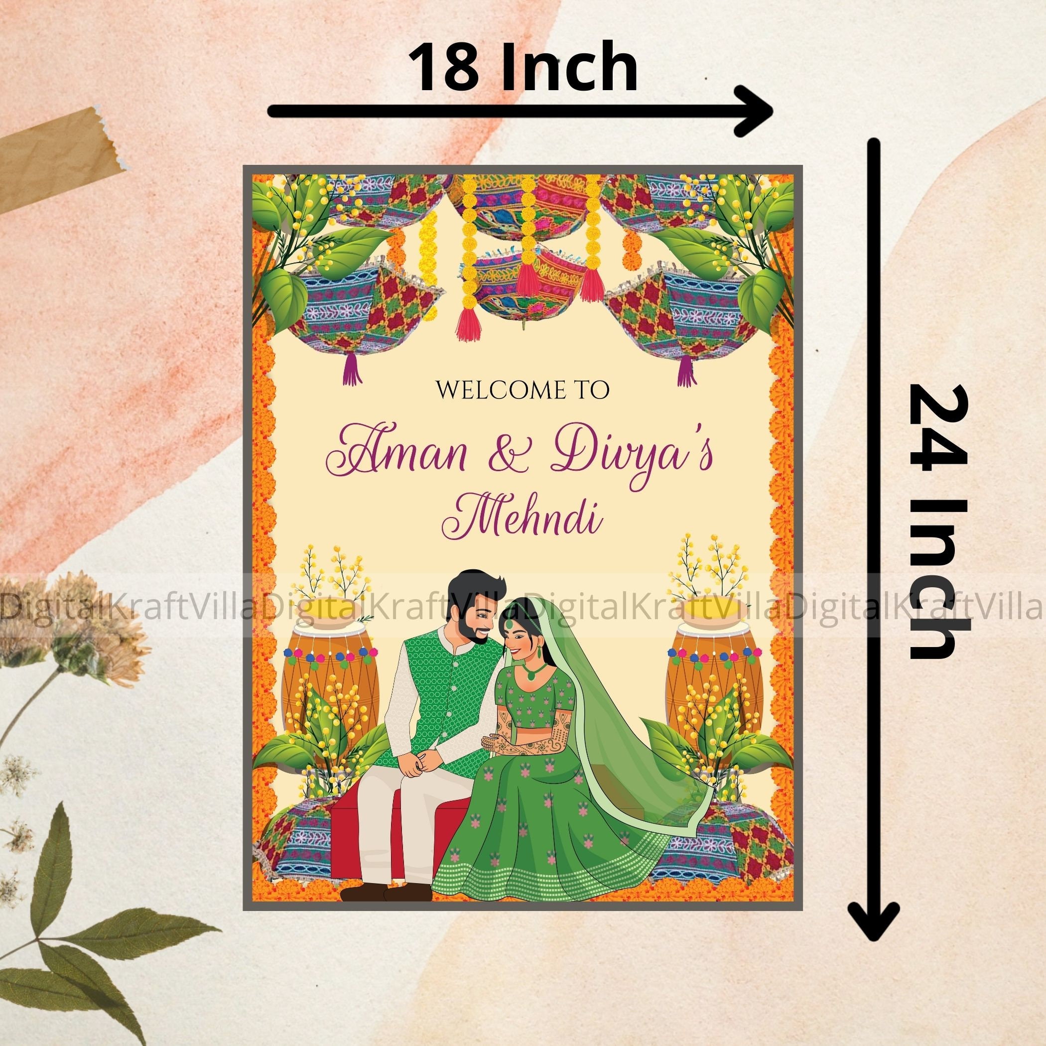 Mehndi Sign as Mehndi Poster, Mehndi Couple Sign, Mendhi Signs as ...