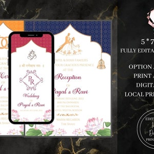 Indian Wedding Invitation, Indian Wedding Digital Invite as Indian ...