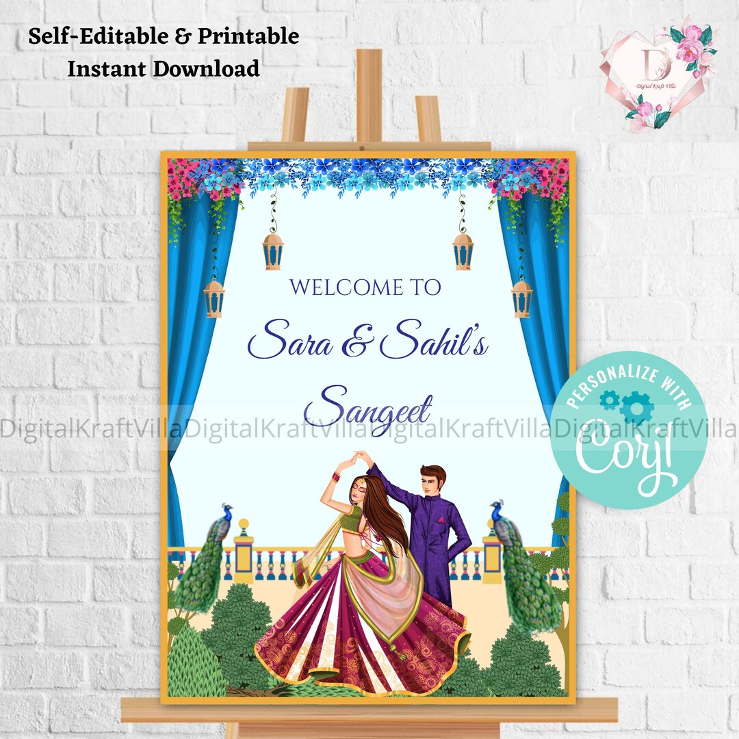 Sangeet Signs & Sangeet Welcome Sign, Sangeet Decor as Sangeet Poster ...