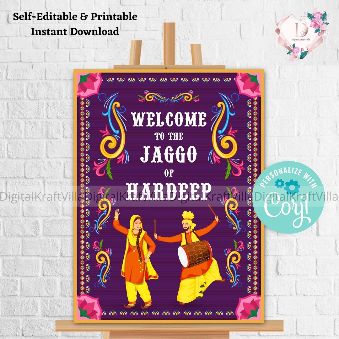 Jaggo Welcome Signage, Jaggo Signs, Jago Welcome Signs, Punjabi Wedding ...