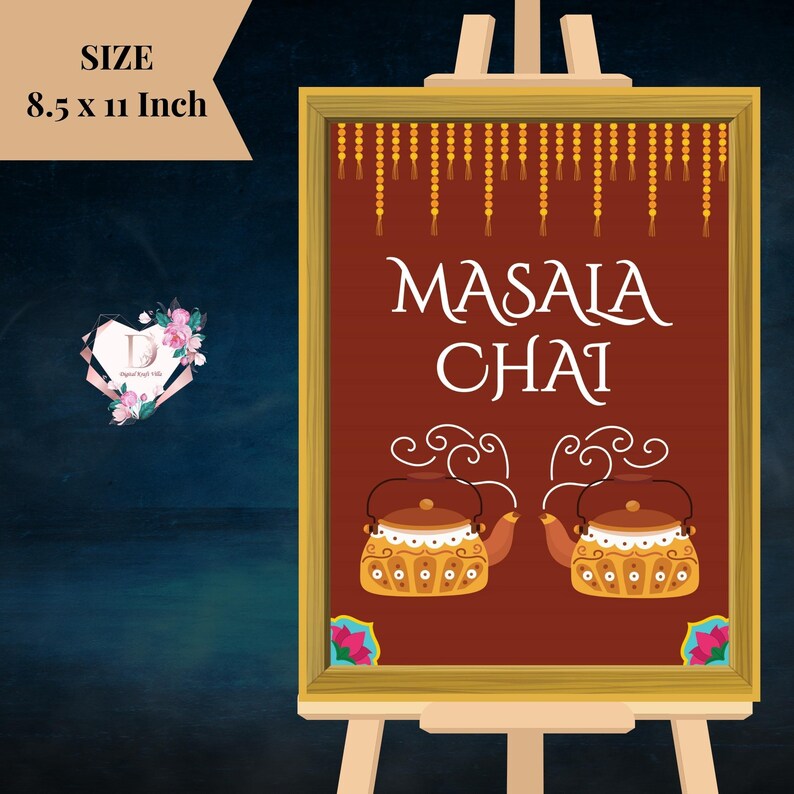 Indian Chai Table Sign & Indian Food Station Sign Wedding Decor, Indian ...