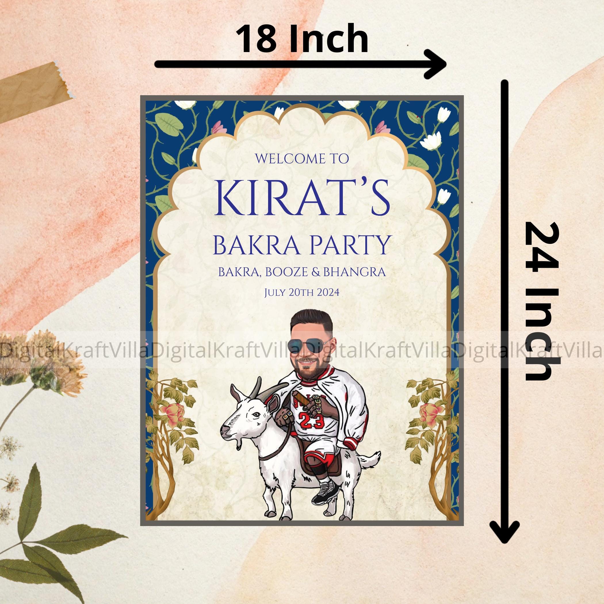 Goat Meat Party Welcome Sign, Punjabi Bakra Party Welcome Signs ...