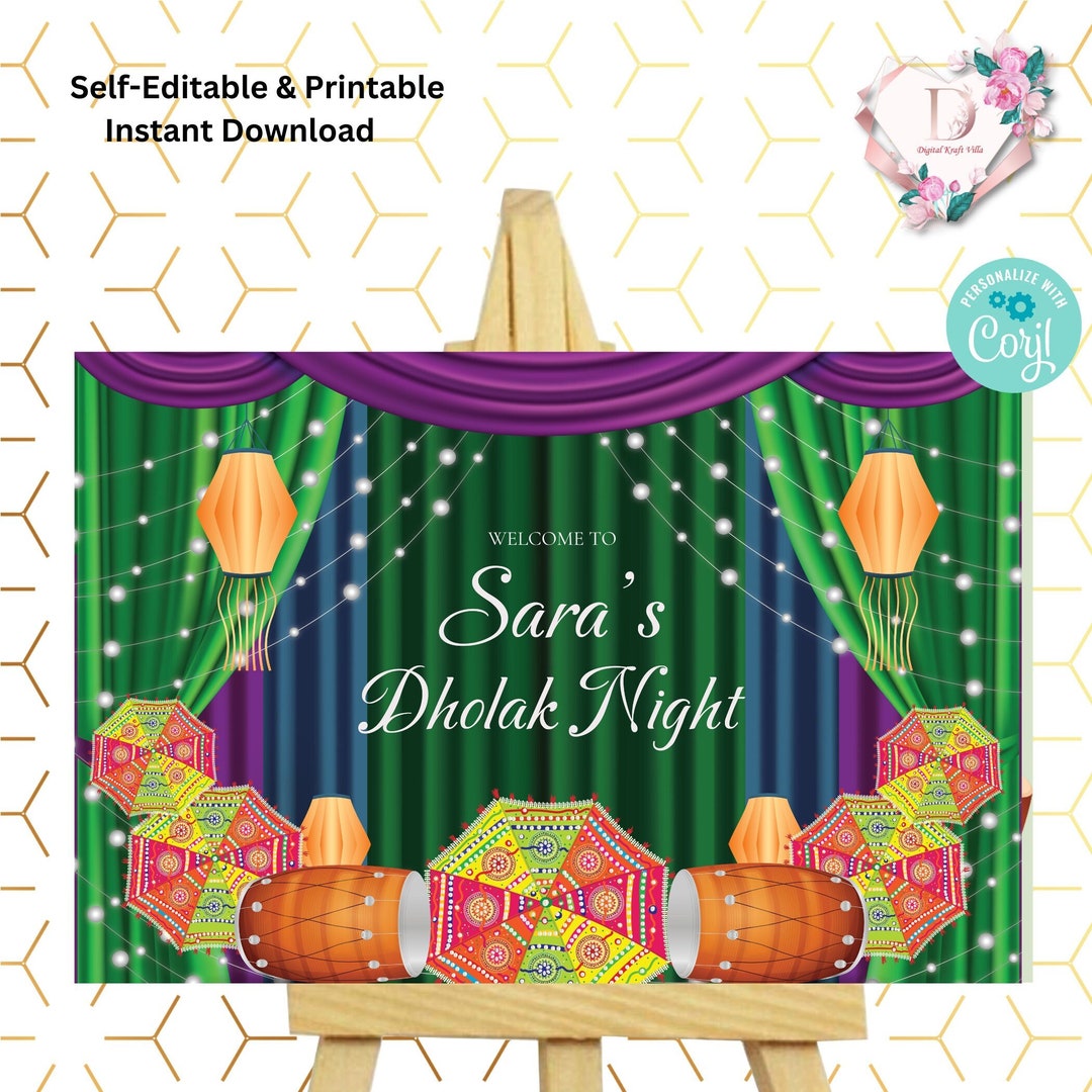 Dholki Night Signs as Dholki Welcome Signs, Dholak Welcome Signage as ...