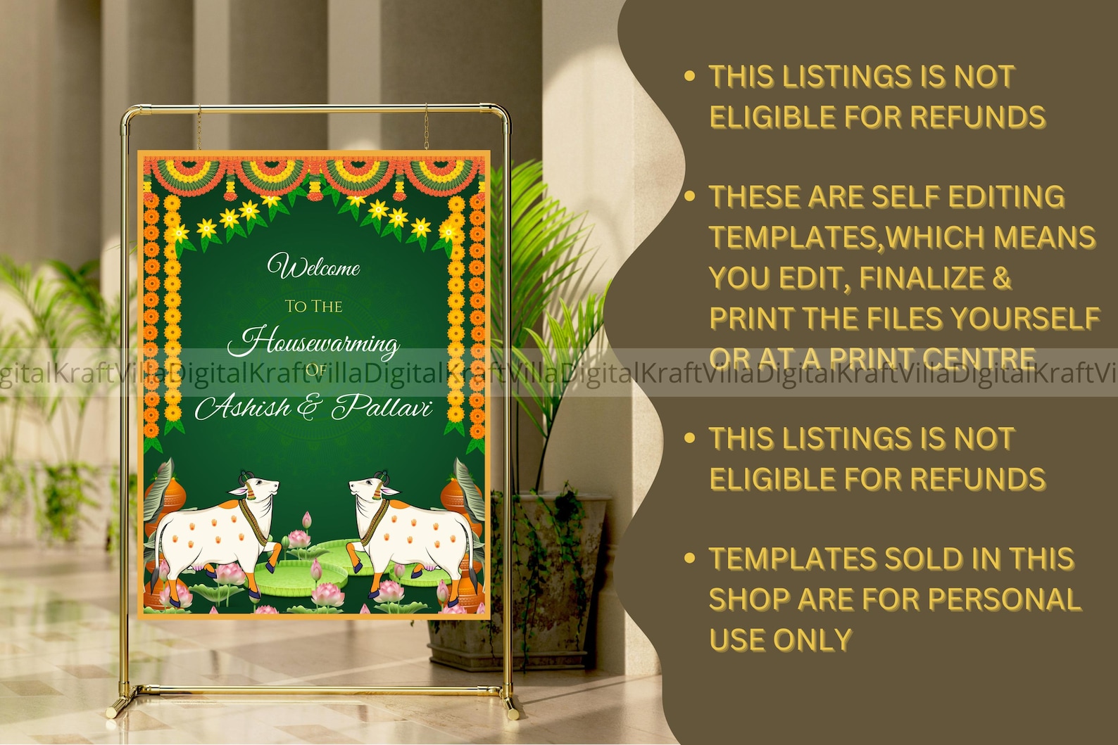 Gruhapravesham Signage Pichwai Sign, Hindu Wedding Sign, Indian Wedding ...