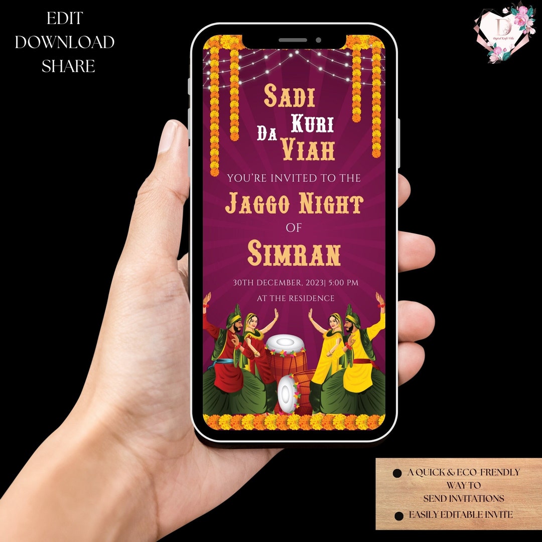 Jaggo Invites as Punjabi Invitations, Digital Jaggo Cards & Jago ...