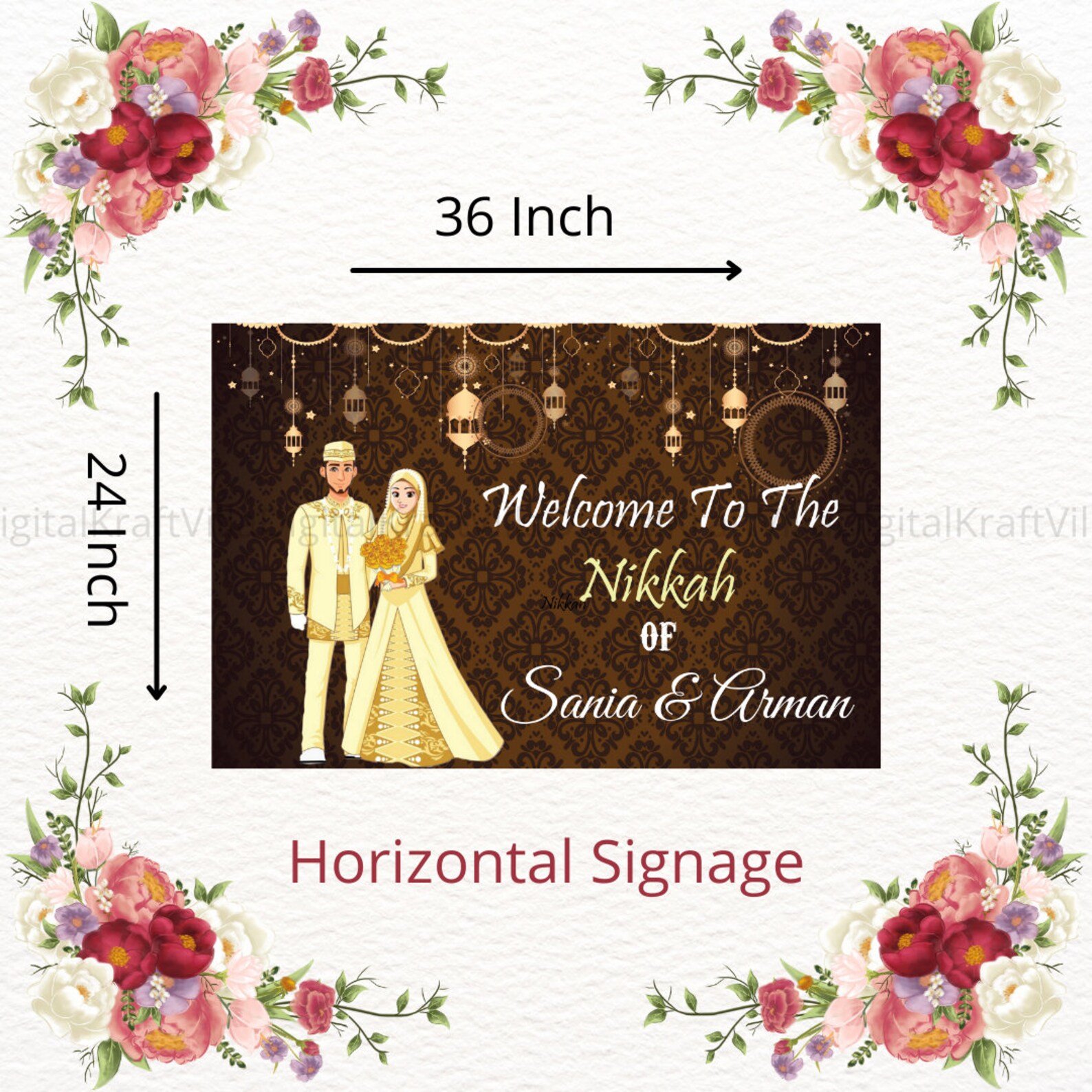 Nikaah Welcome Signage Board Muslim Shaadi Sign as Islamic | Etsy