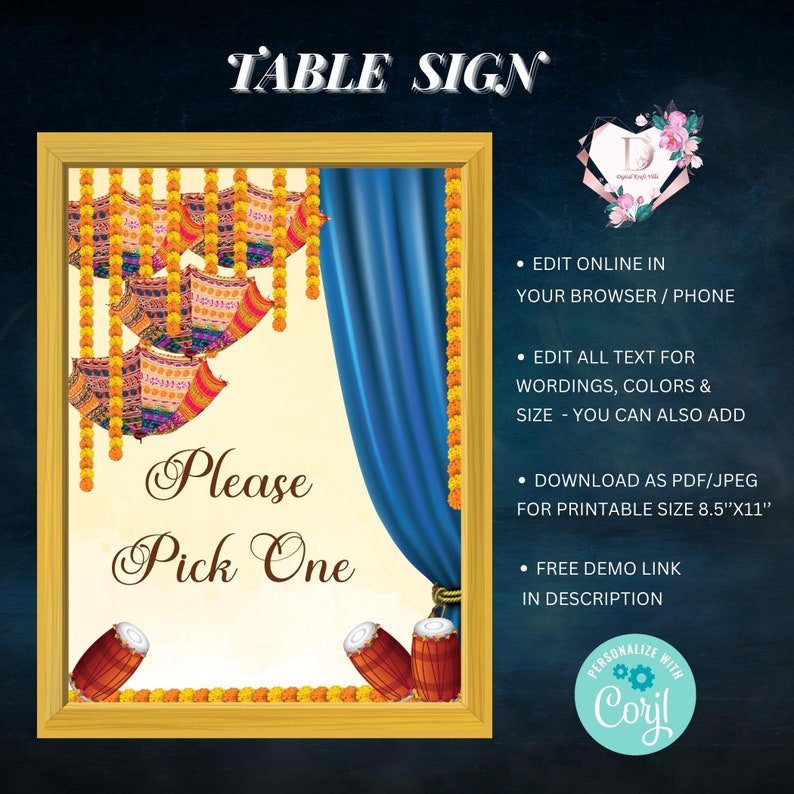 Please Pick One Indian Wedding Decor, Mehndi Decor Station, Haldi Decor ...