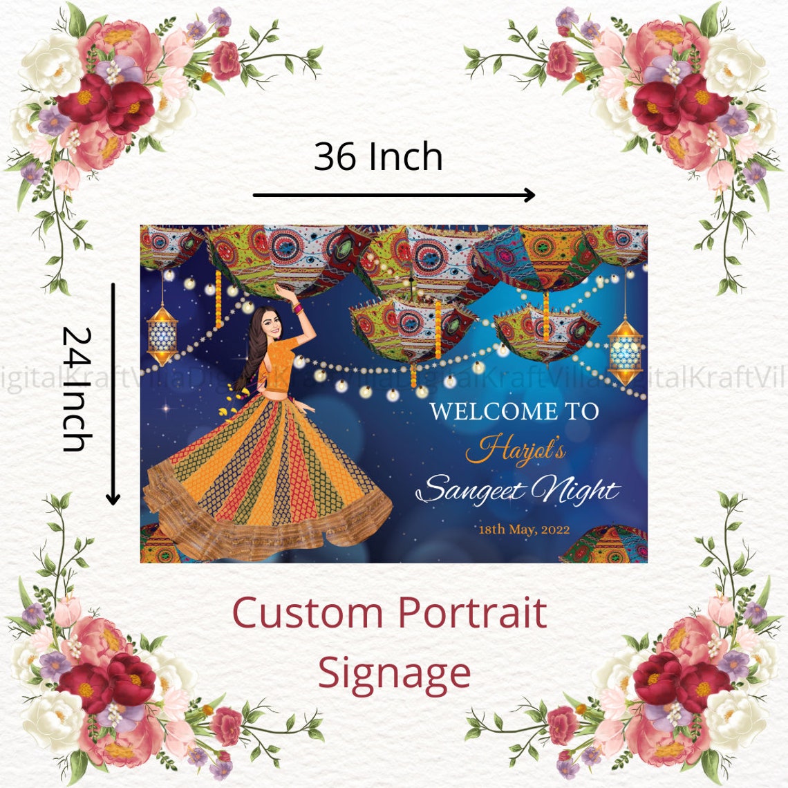 Sangeet Night as Sangeet Poster, Sangeet Signs & Sangeet Welcome Sign ...