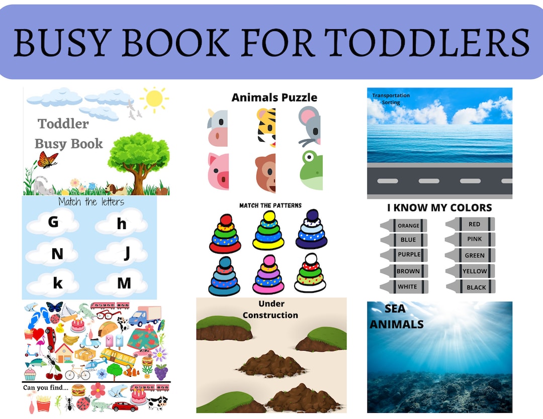 Printable Toddler Busy Book. Preschool Activity Binder. Toddler ...