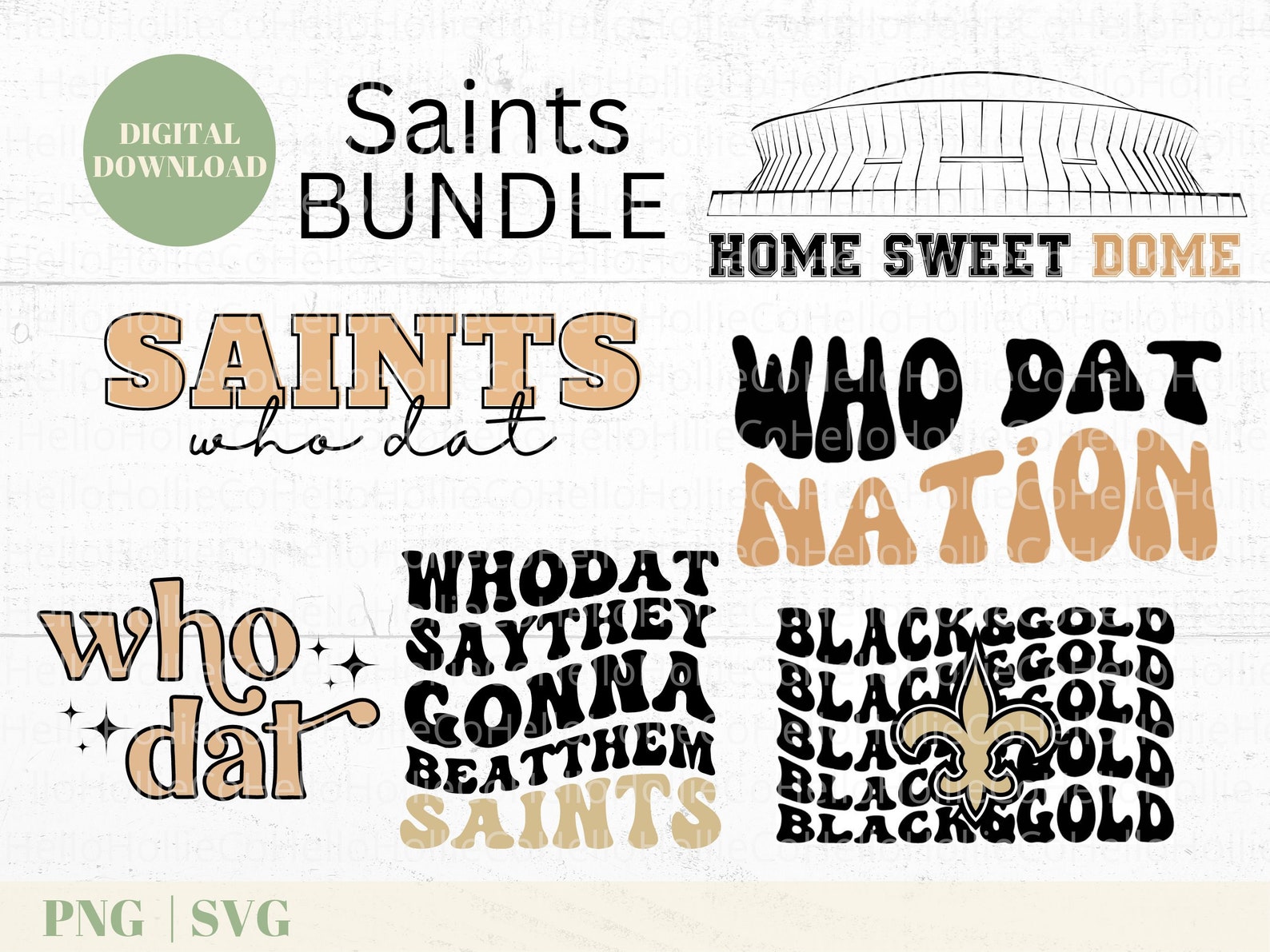 Saints Bundle PNG SVG, Home Sweet Dome PNG, Nola Saints Png, Who Dat ...