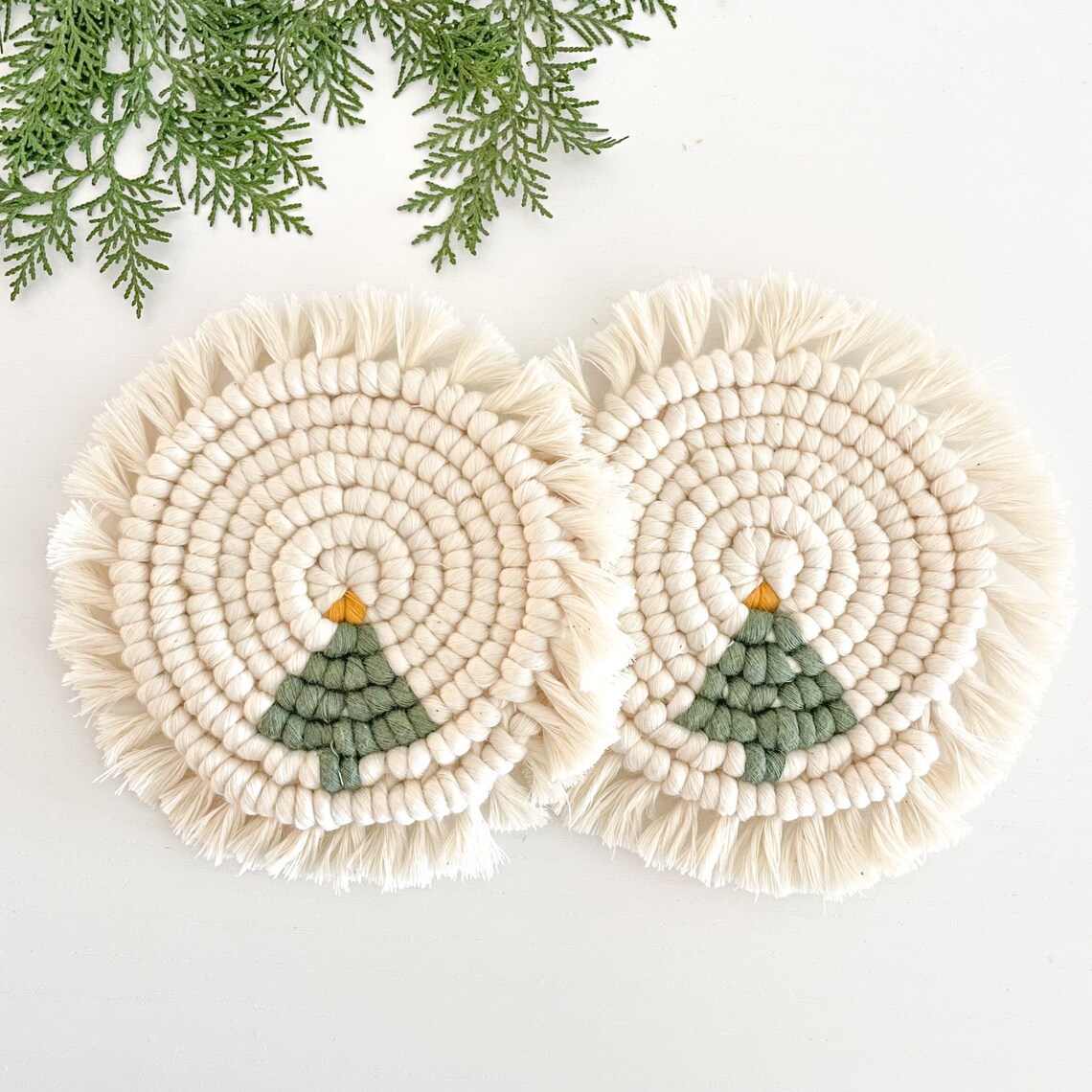 Macrame Coaster Gifts, Christmas Gift, Christmas Decor, Handmade ...