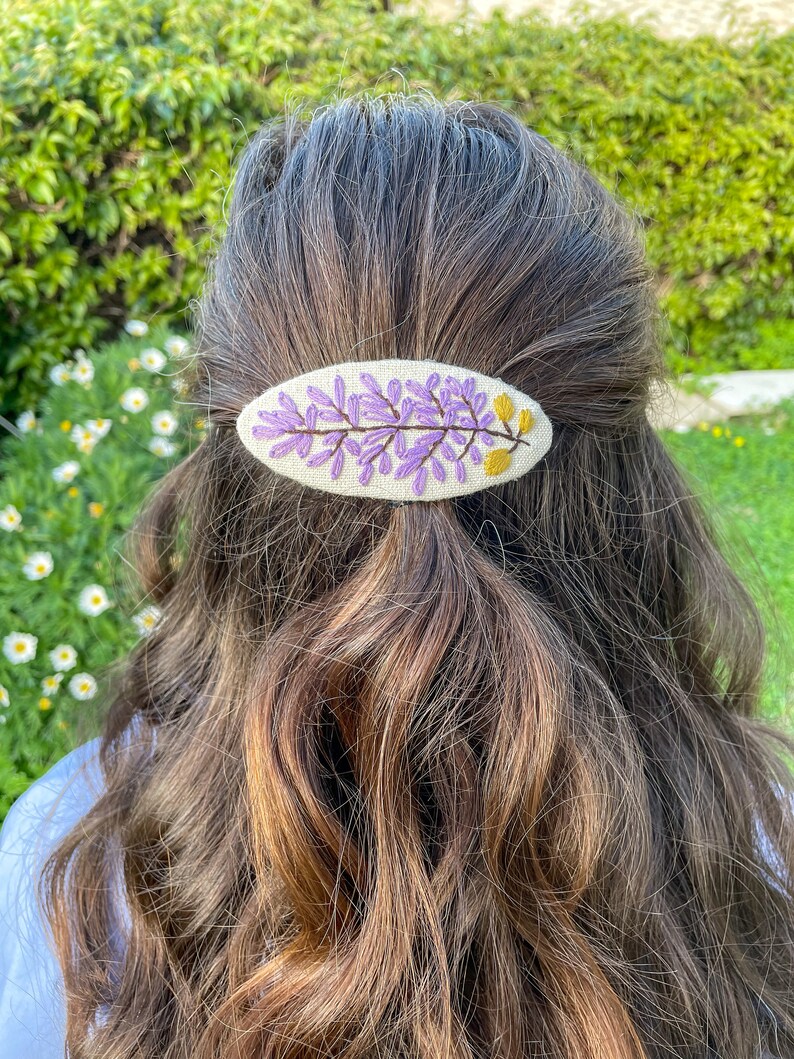 Embroidered Hair Clips, Hair Pins, Handmade Hair Barrette, Handmade ...