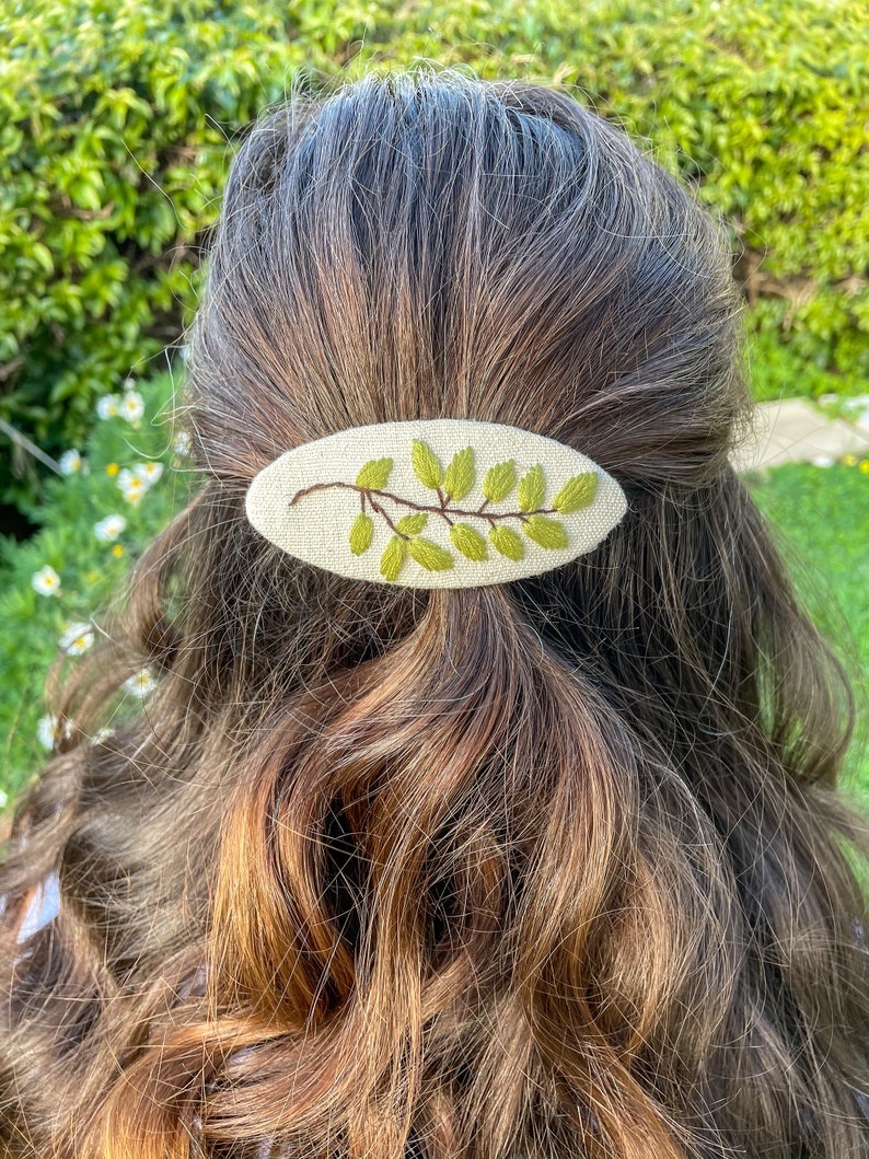 Embroidered Hair Clips, Hair Pins, Handmade Hair Barrette, Handmade ...