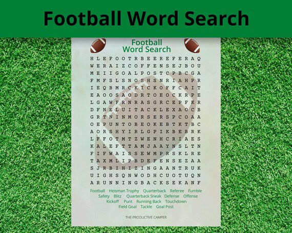 Football Word Search Football Party Game Printable Football - Etsy