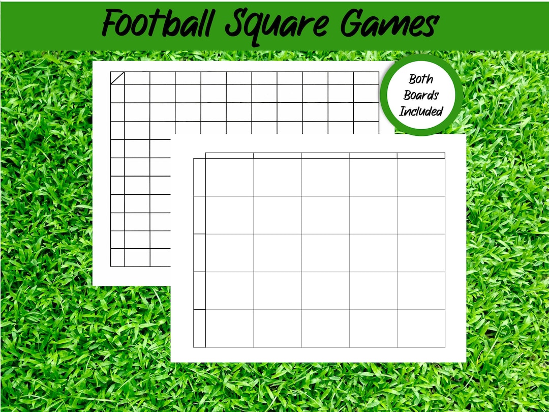 Football Square Game Boards: 5x5 & 10x10 Printable (digital Download ...