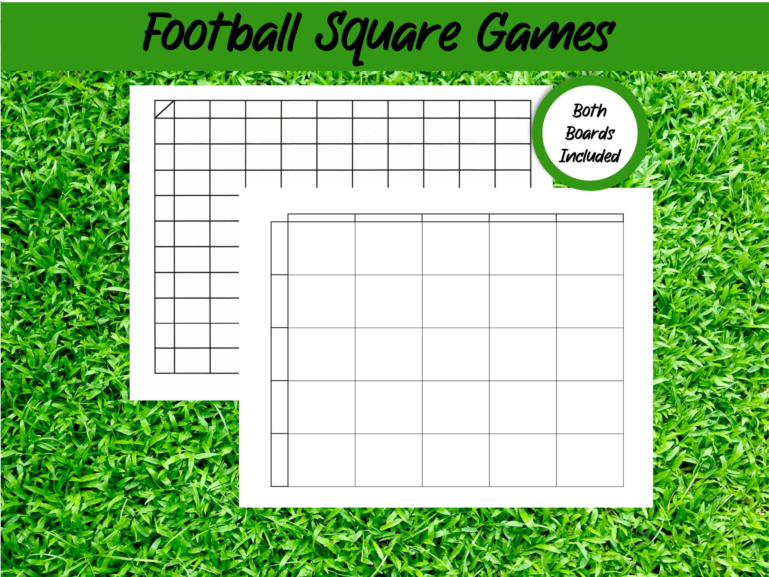 Football Square Game Boards: 5x5 & 10x10 Printable (digital Download ...