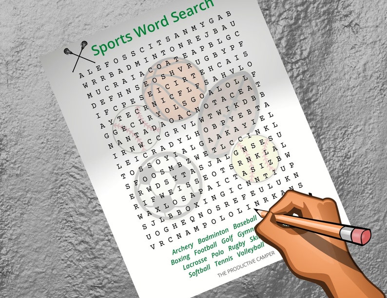 Sports Word Search - Party Game Printable - Etsy