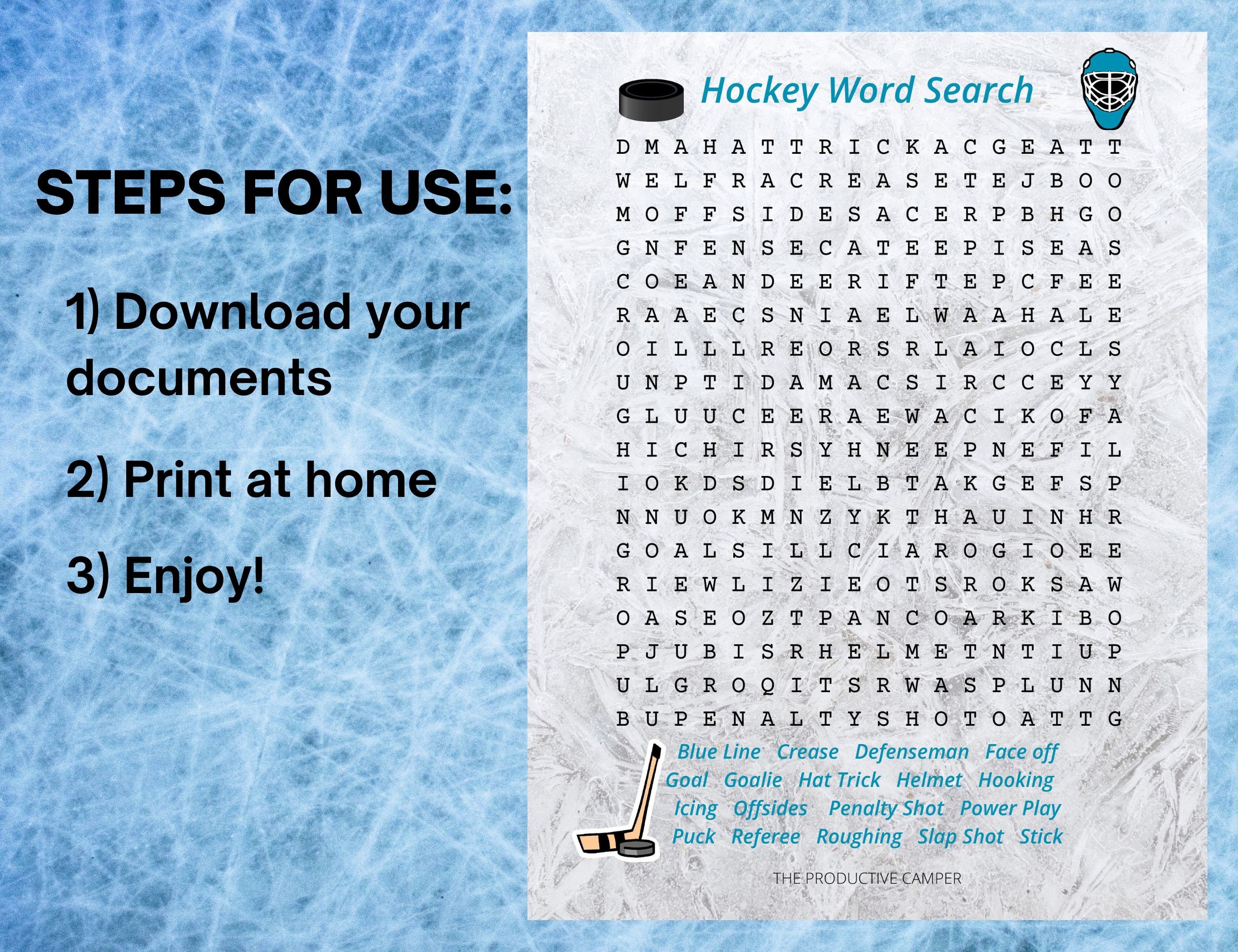 Powerplay With Fun: Hockey Themed Word Search Printable Game for Fans ...