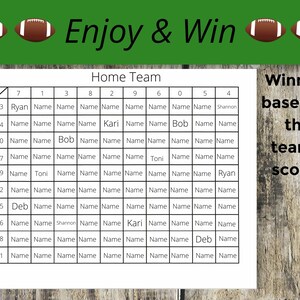 Football Square Game Boards: 5x5 & 10x10 Printable (digital Download ...